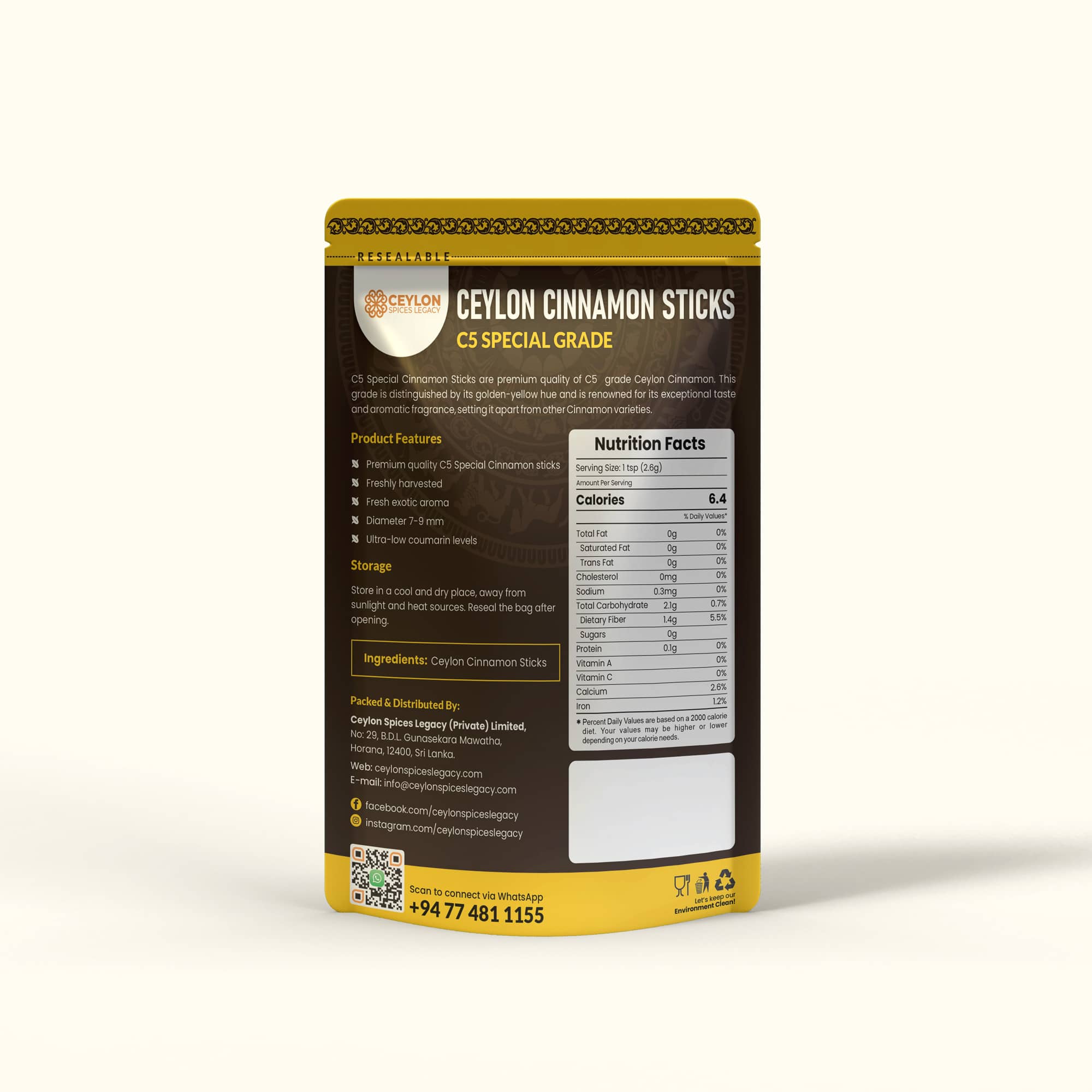 C5 Special Grade Cinnamon Sticks – Ceylon Spices Legacy